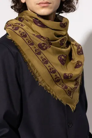 Alexander McQueen Scarf With A Distinctive Skull Motif - Brown