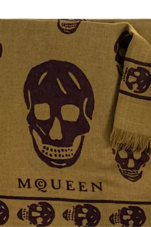 Alexander McQueen Scarf With A Distinctive Skull Motif - Brown