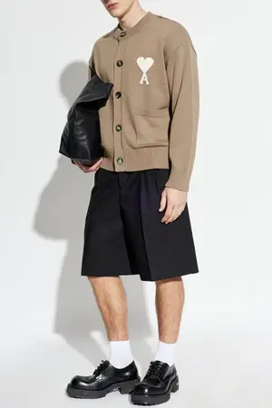 AMI Paris Cardigan With Pockets - Beige