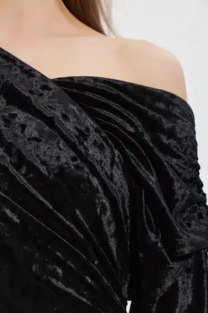 GANNI Draped Velvet Top