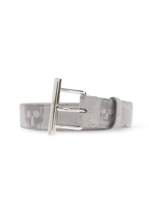 Alexander McQueen Suede Belt - Grey