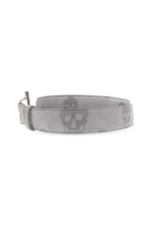 Alexander McQueen Suede Belt - Grey