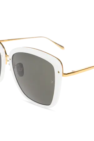 Linda Farrow Rectangular Sunglasses With Zeiss Lenses