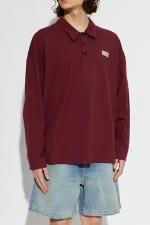 American Vintage Polo With Logo - Burgundy