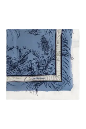 FERRAGAMO Silk Scarf - Blue