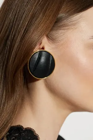 Chloé Round Clip-on Earrings - Black