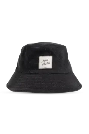 Ami Bucket Hat With Logo Patch - Black