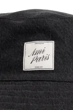AMI Paris Bucket Hat With Logo Patch - Black