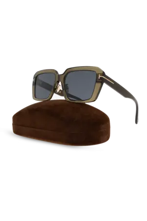 TOM FORD Acetate Square Frame Sunglasses - Green
