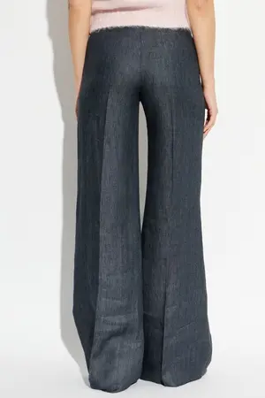Max Mara Linen Palazzo Trousers - Grey