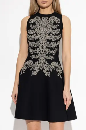 Alexander McQueen Fit & Flare Dress With Embroidery