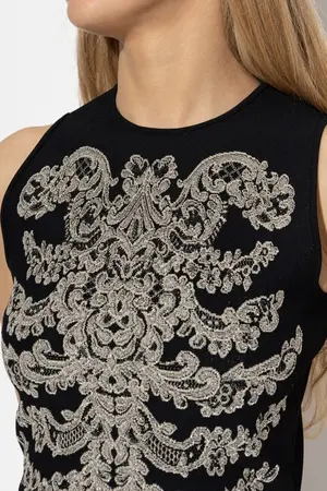 Alexander McQueen Fit & Flare Dress With Embroidery