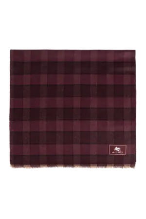 Etro Checked Scarf - Burgundy