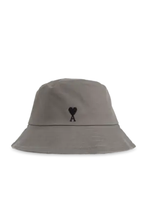 Ami Bucket Hat With Embroidered Logo - Grey