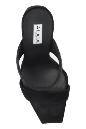 Alaïa Suede Wedge Sandals - Black