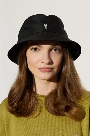 AMI Paris Logo Bucket Hat - Black
