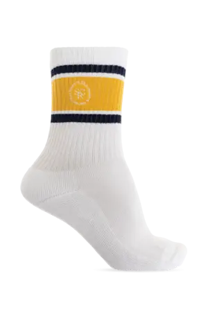 SPORTY & RICH Central Park Drop’ Cotton Socks - White