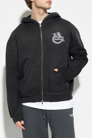 ALLSAINTS Terra Relaxed Fit Zip-up Hoodie - Grey