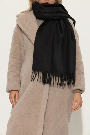 Max Mara Tartan" Scarf Made Of Camel Wool - Black