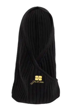 GANNI Logo Balaclava - Black