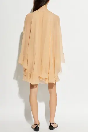 Chloé Silk Trapeze Dress - Beige