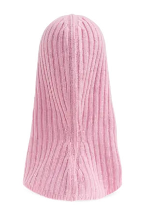 GANNI Balaclava With Embroidered Logo - Pink