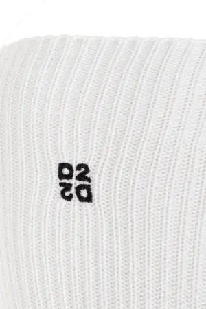 Dsquared2 Long Socks With Embroidered Logo - White