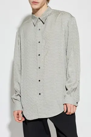Balmain Shirt With Monogram - Grey
