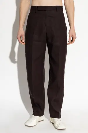 Paul Smith Linen Pleated Trousers - Brown