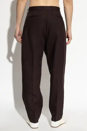 Paul Smith Linen Pleated Trousers - Brown