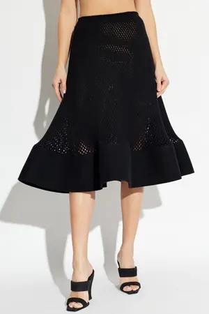 Alaïa Perforated Midi Skirt - Black
