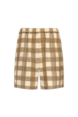 JIL SANDER Plaid Pattern Shorts - Cream