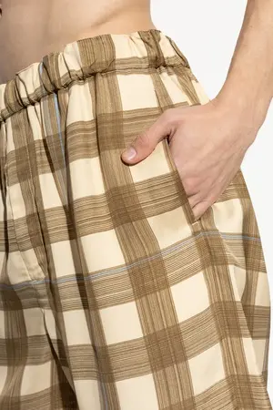 JIL SANDER Plaid Pattern Shorts - Cream