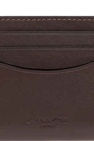 COACH Leather Card Case - Brown