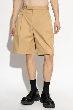 JIL SANDER Cotton Pleated Shorts - Beige