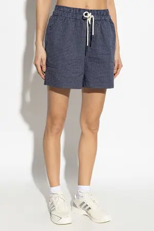 RETHINKIT STUDIOS Plaid Pattern Thigh Length Shorts - Navy Blue