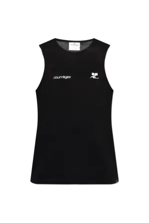 COURREGES Sleeveless Perforated Top - Black