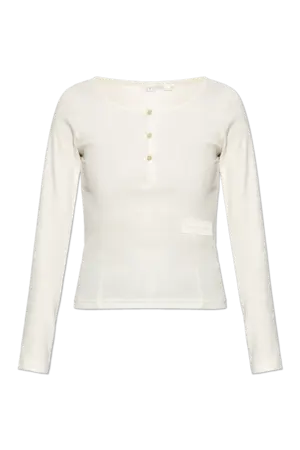 RETHINKIT STUDIOS Ribbed Long-sleeve Top - Cream