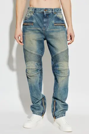 Balmain Vintage-effect Jeans - Blue