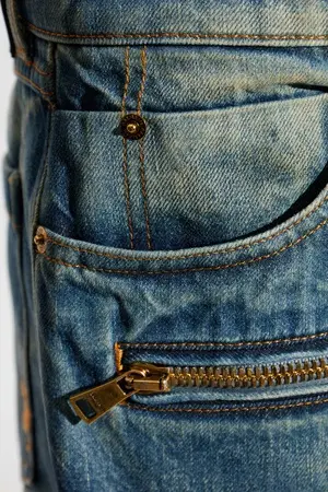 Balmain Vintage-effect Jeans - Blue