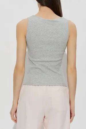 RETHINKIT STUDIOS Ribbed Sleeveless Top - Grey