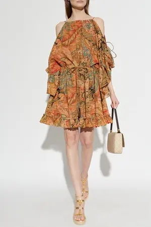 Etro Patterned Off-shoulder Mini Dress - Multicolour