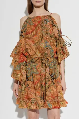 Etro Patterned Off-shoulder Mini Dress - Multicolour
