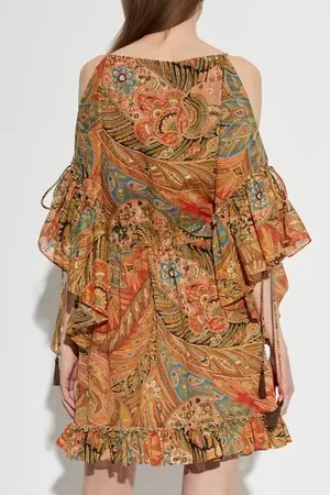 Etro Patterned Off-shoulder Mini Dress - Multicolour