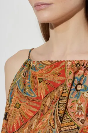 Etro Patterned Off-shoulder Mini Dress - Multicolour