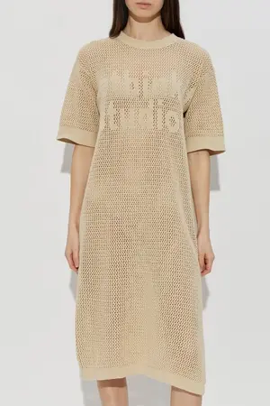 RETHINKIT STUDIOS Cotton Knit Midi Dress - Beige