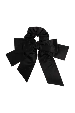 Alexander McQueen Silk Scrunchie With Skull Motif And Bow Detail - Black
