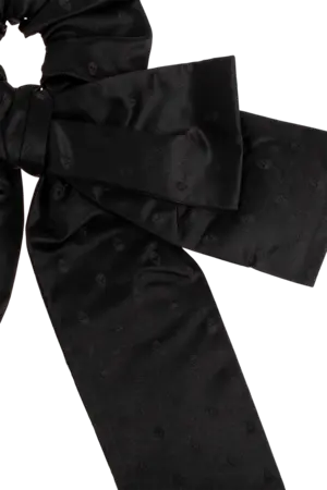 Alexander McQueen Silk Scrunchie With Skull Motif And Bow Detail