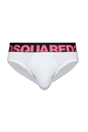 Dsquared2 Cotton Briefs With Logo - White
