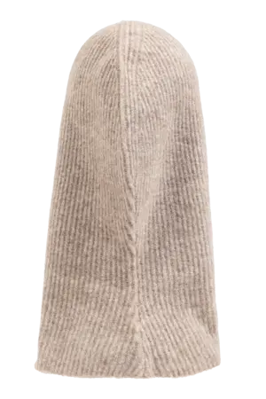 GANNI Wool Hood With Ties - Beige